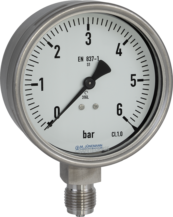 Jünemann Instruments - Rohrfedermanometer, Edelstahl